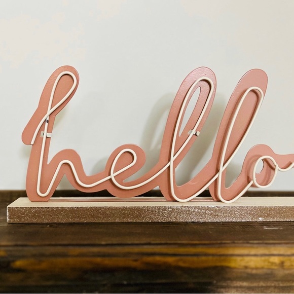 Target | Accents | Farmhouse Metal Hello Decor Sign | Poshmark